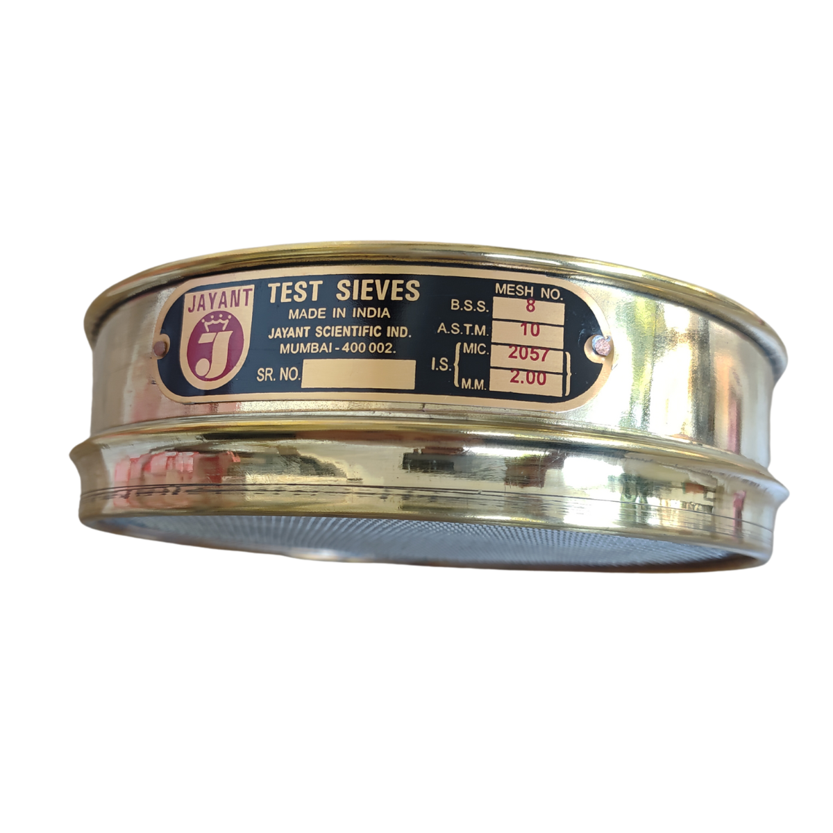 Jayant Test Sieve 200 mm Diameter BBS - 8 and ASTM - 10, 2057 micron P ...
