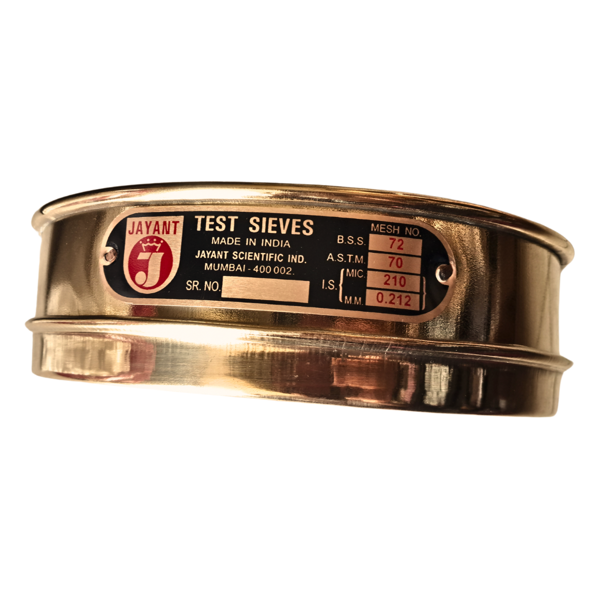 Jayant Test Sieve 200 mm Diameter BBS - 72 and ASTM - 70, 210 micron P ...